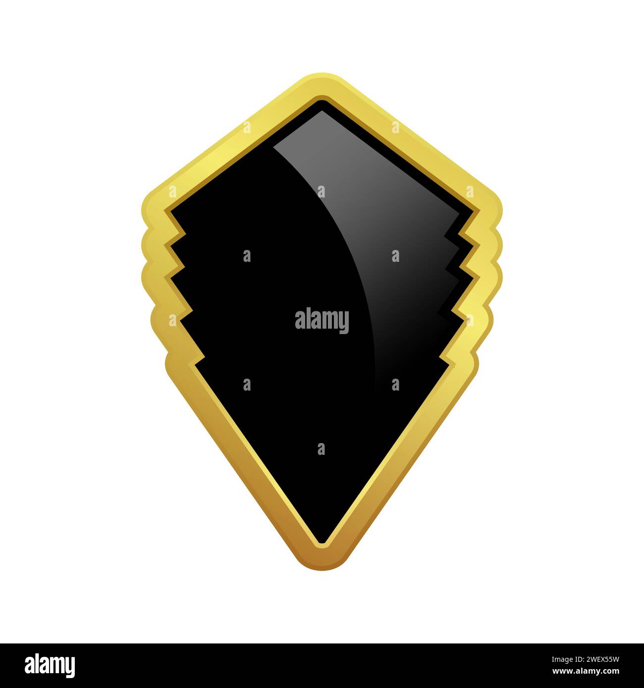 Black shield with glossy bright golden frame. VIP luxury logo design ...