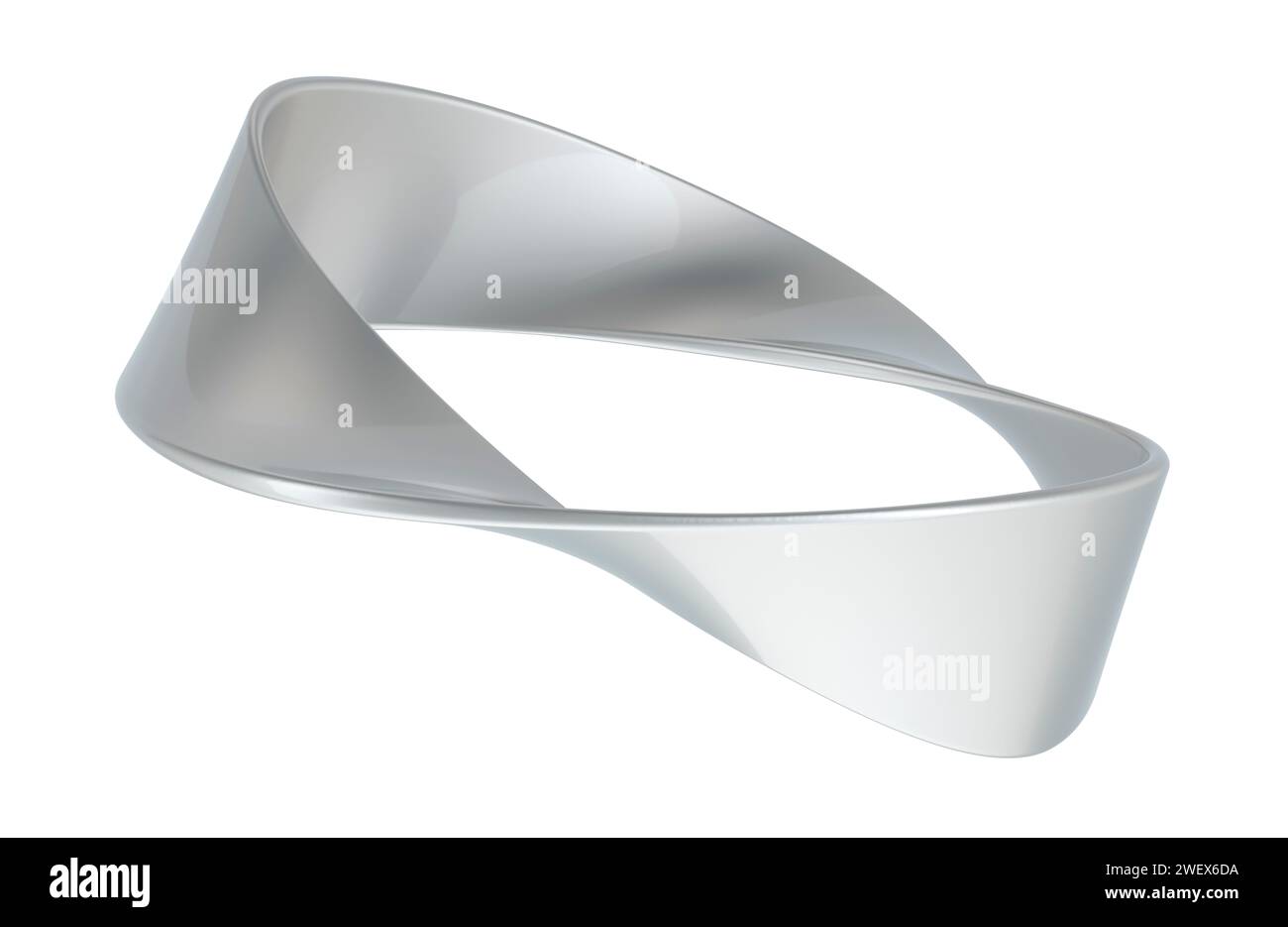 Metallic Moebius Strip, 3D rendering isolated on white background Stock Photo - Alamy