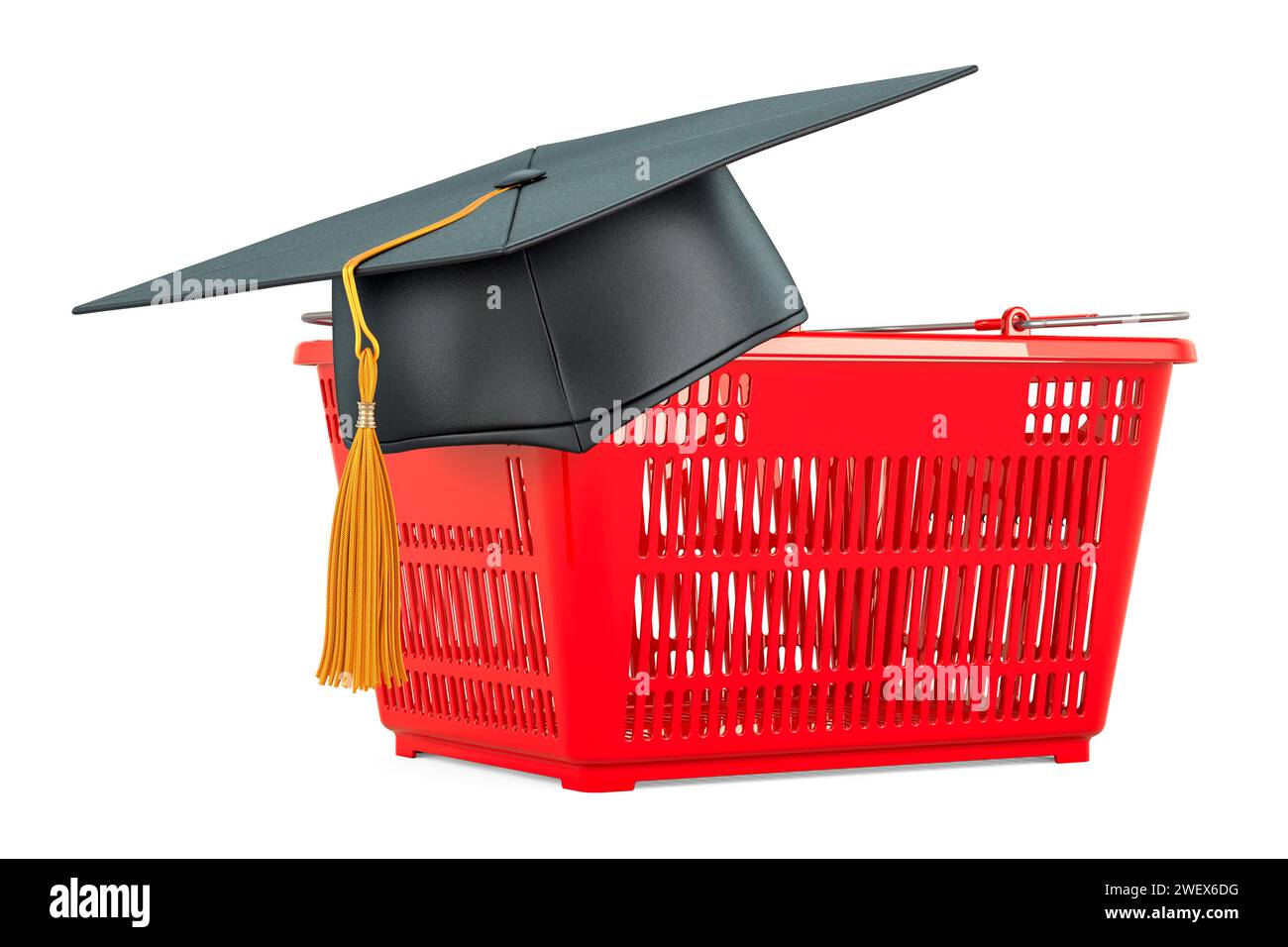 Sales training and consumer trainnig, concept. Shopping basket with ...