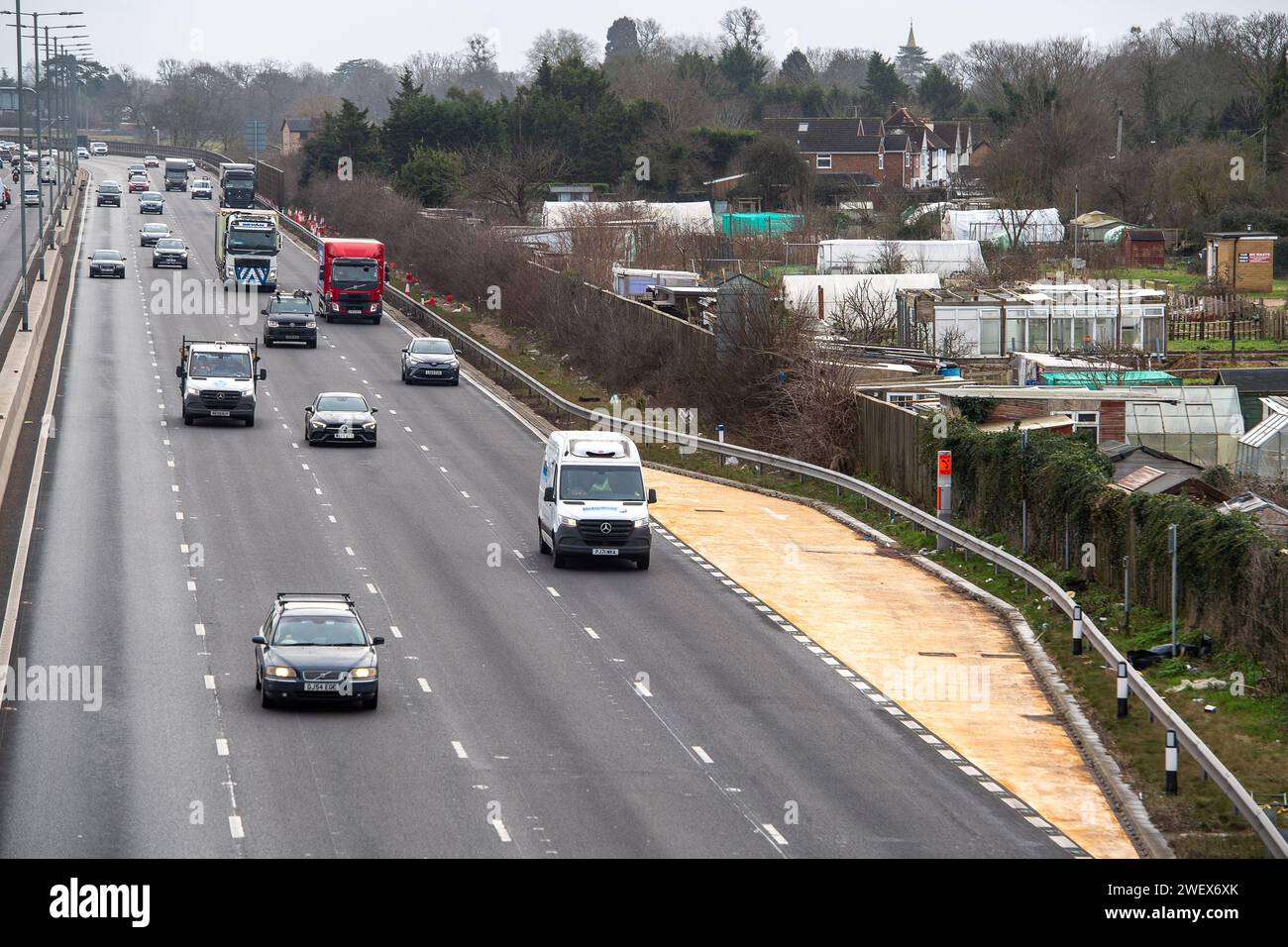 Datchet, Berkshire, UK. 25th January, 2024. An Emergency Refuge Area on ...