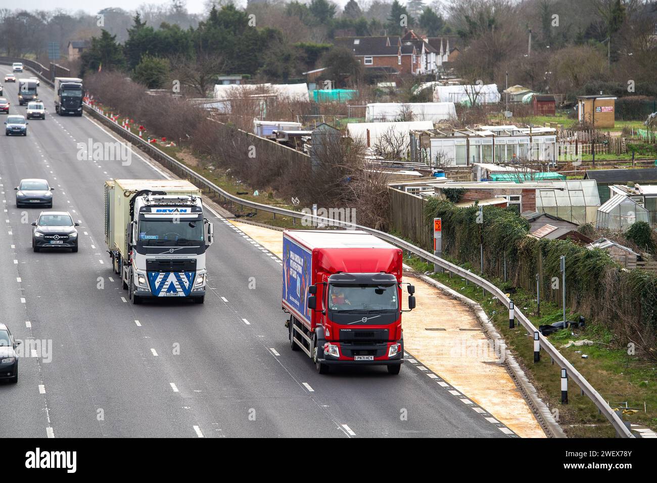 Datchet, Berkshire, UK. 25th January, 2024. An Emergency Refuge Area on ...