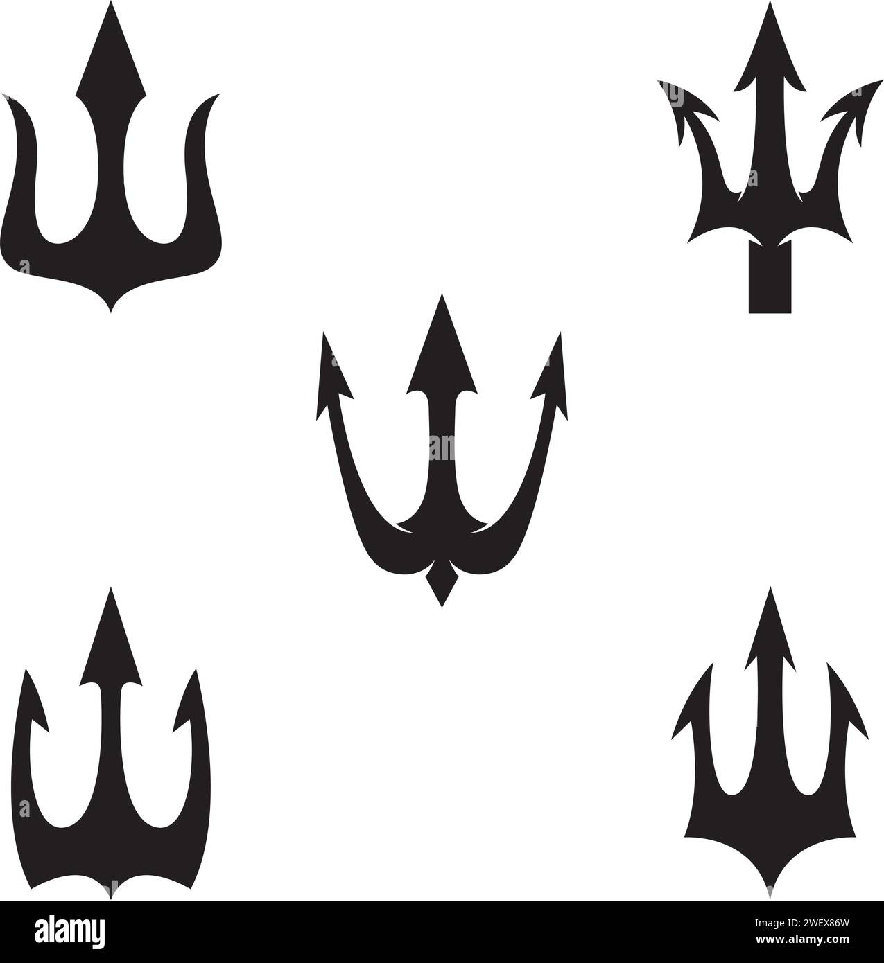 Devil trident vector vectors Black and White Stock Photos & Images - Alamy