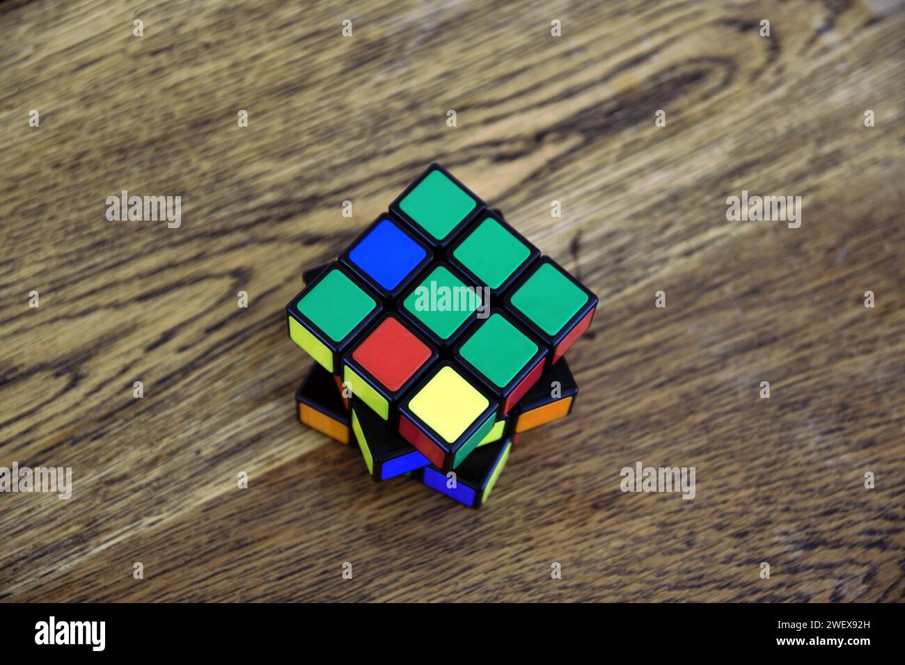 The Rubik's Cube is a 3-D combination puzzle. Very popular Stock Photo ...