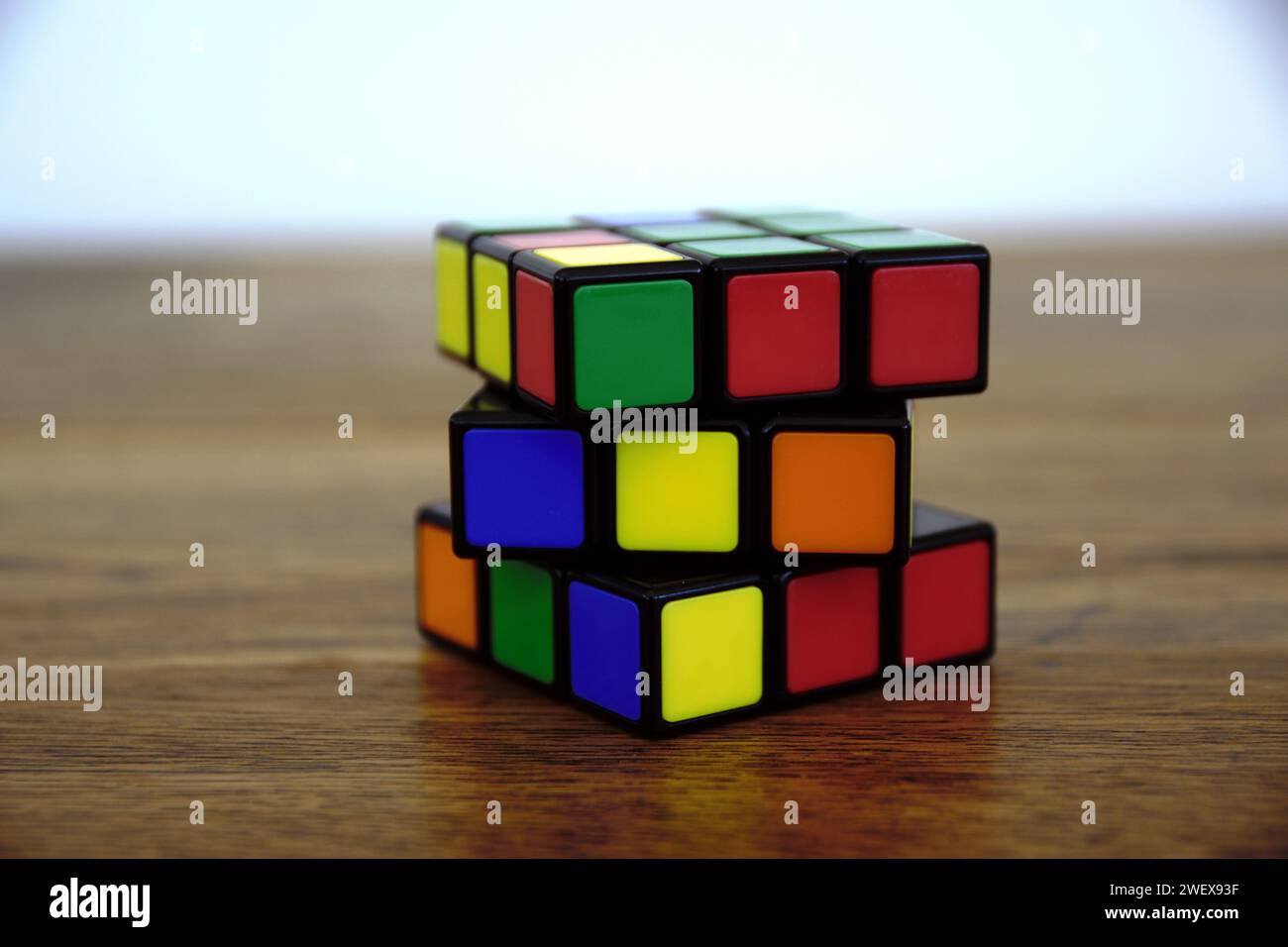 The Rubik's Cube is a 3-D combination puzzle. Very popular Stock Photo ...