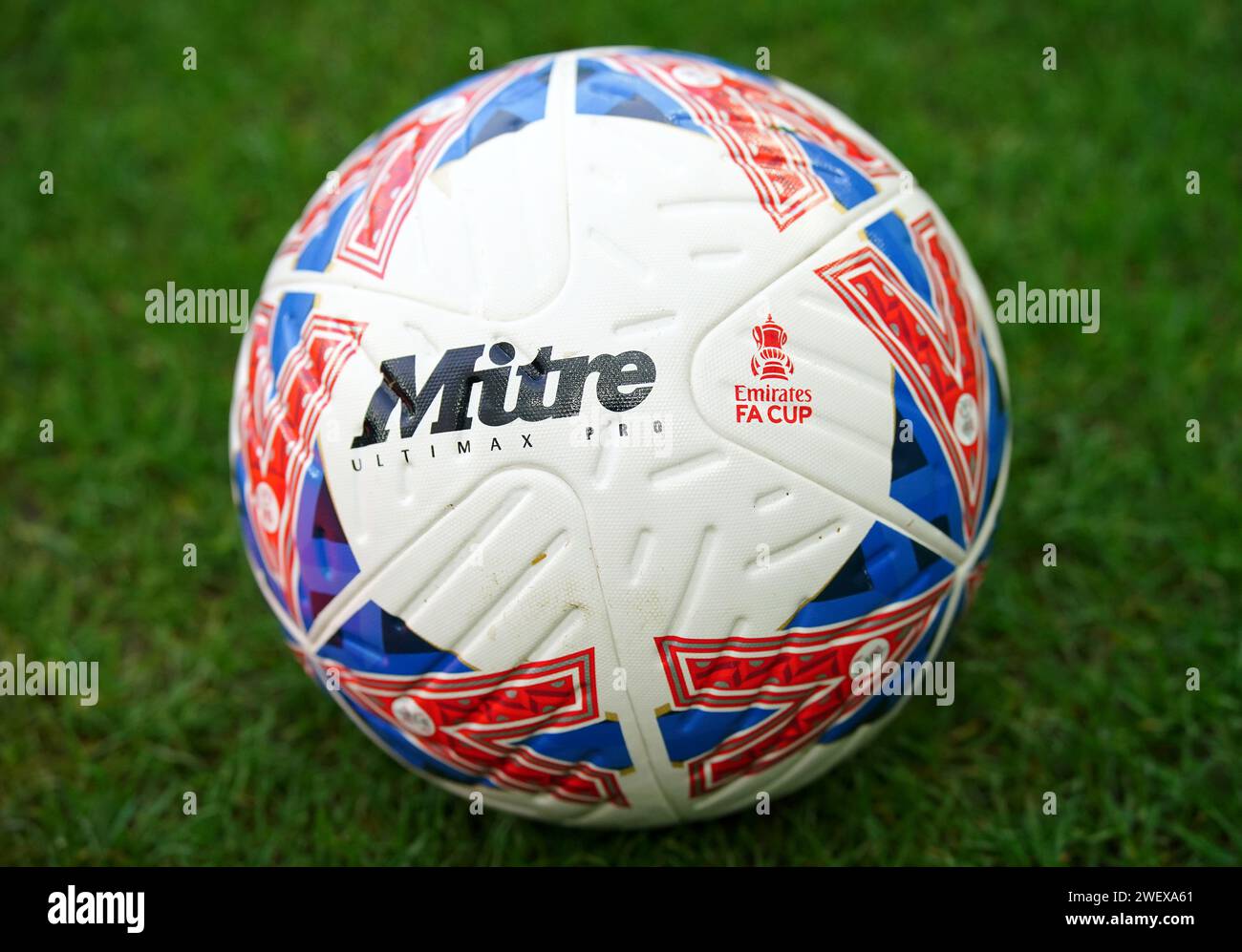 A general view of a Mitre match ball ahead of the Emirates FA Cup ...