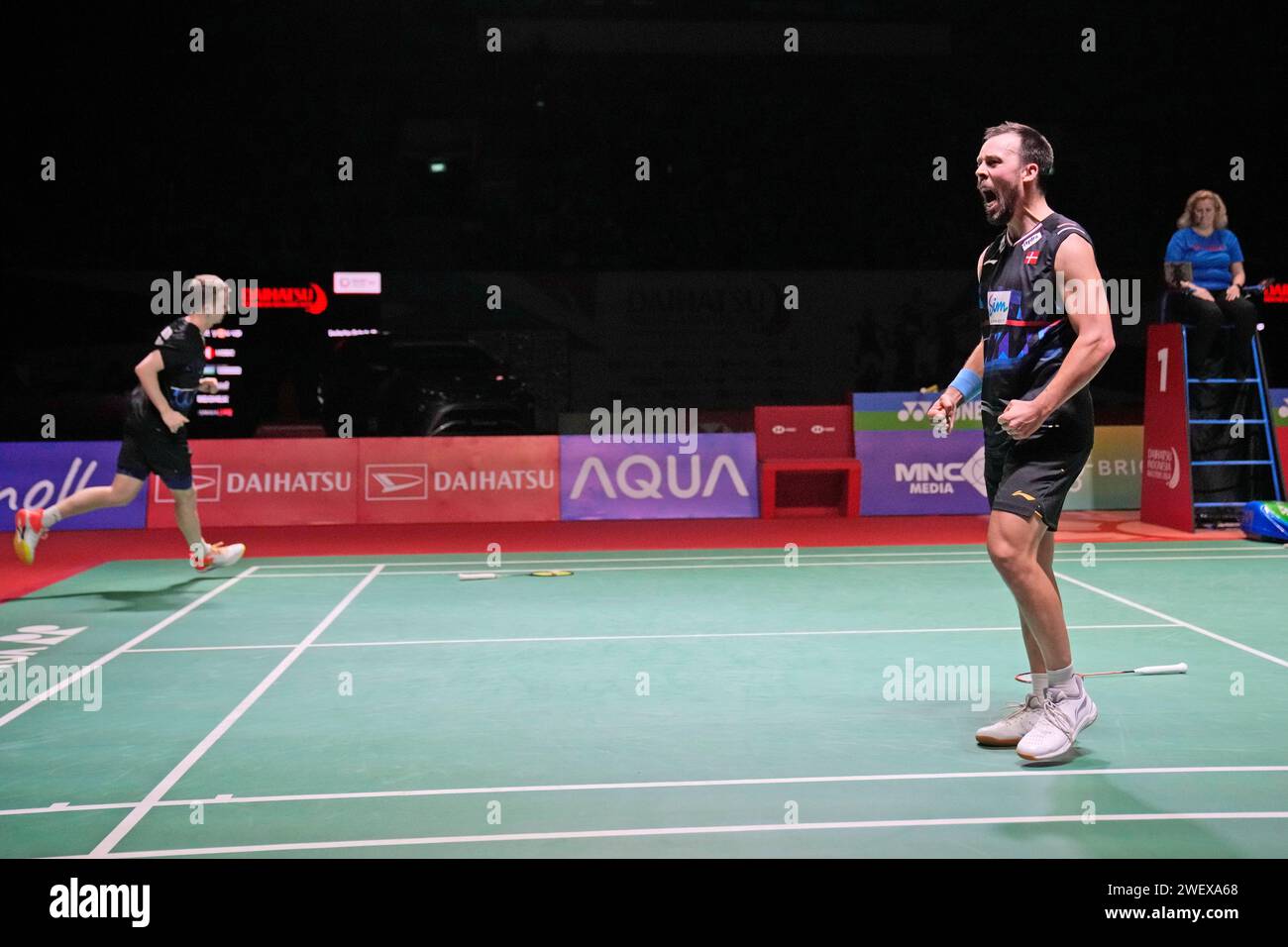 Denmark's Kim Astrup, left, and Anders Skaarup Rasmussen, right ...