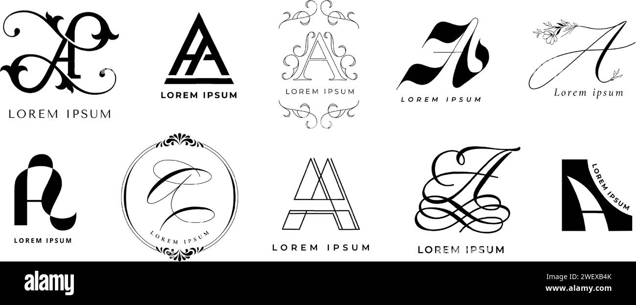 Creative A emblem. Letter a monogram for art school, architecture ...