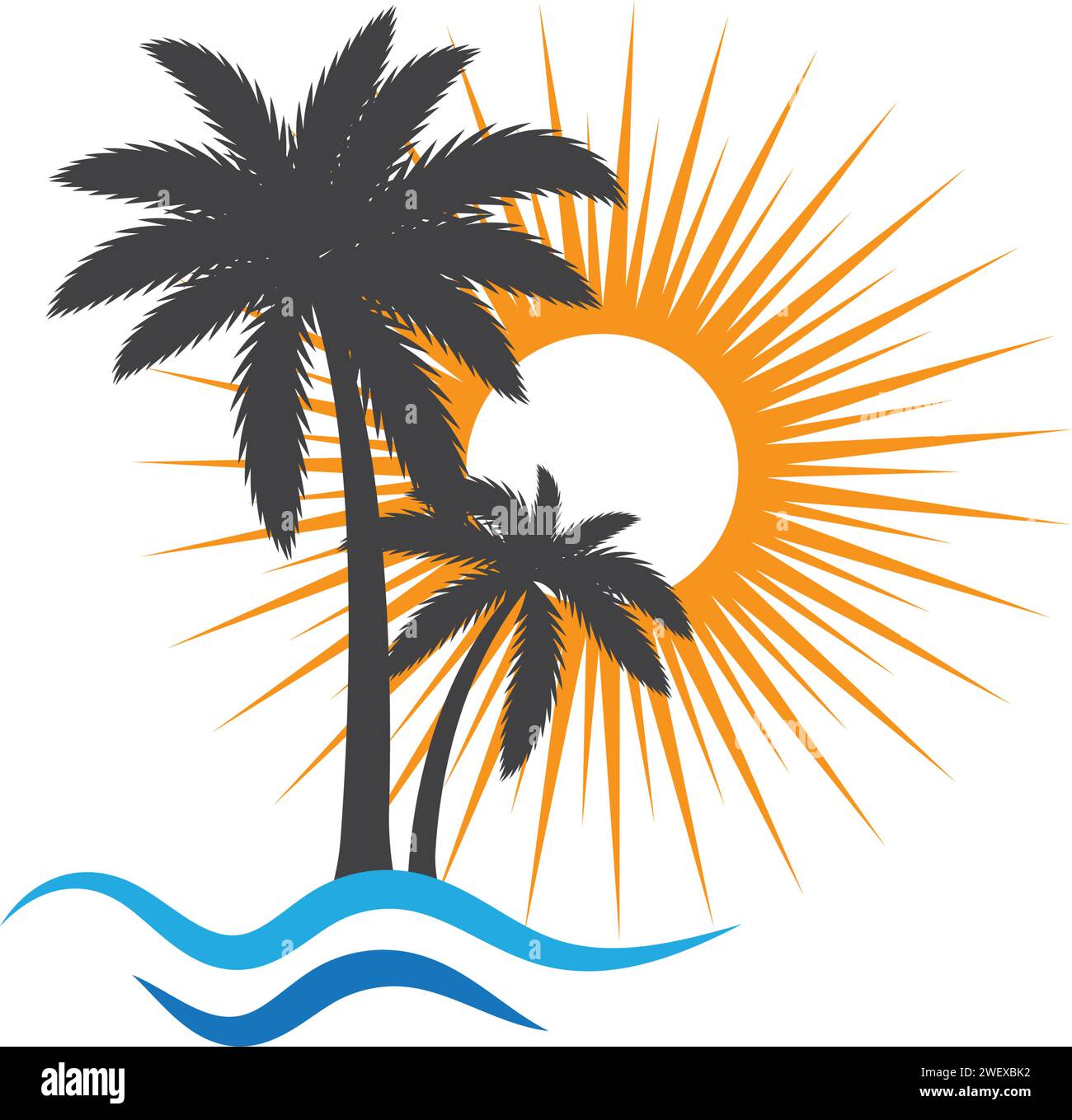 Palm tree summer logo template vector illustration Stock Vector Image ...