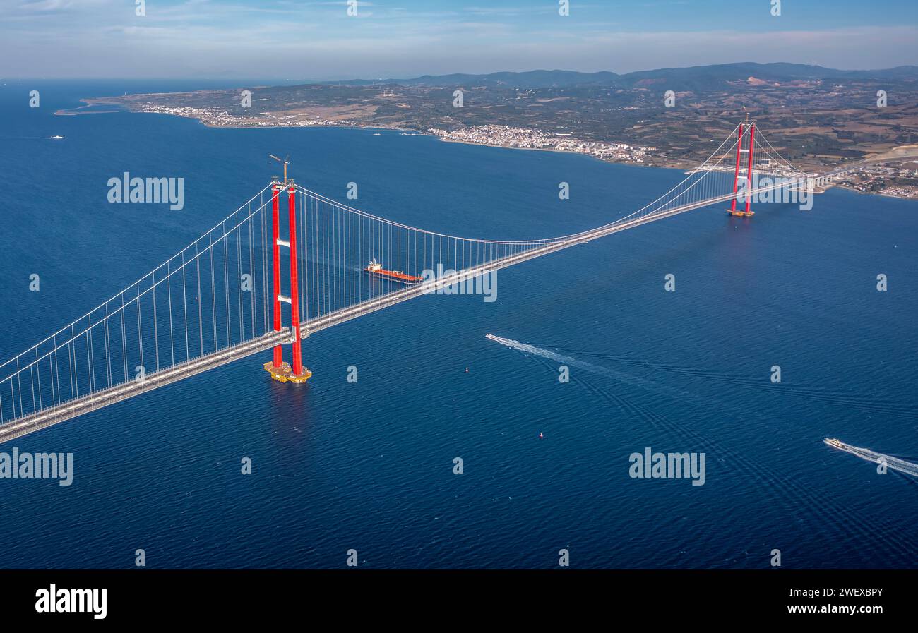 new bridge connecting two continents 1915 canakkale bridge (dardanelles ...