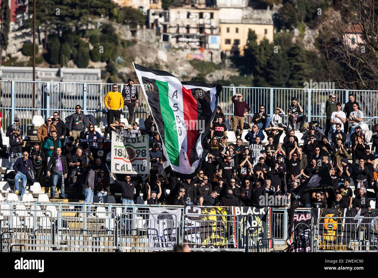 Como, Italy. 27th Jan, 2024. Ascoli Ultras during Como 1907 vs Ascoli ...