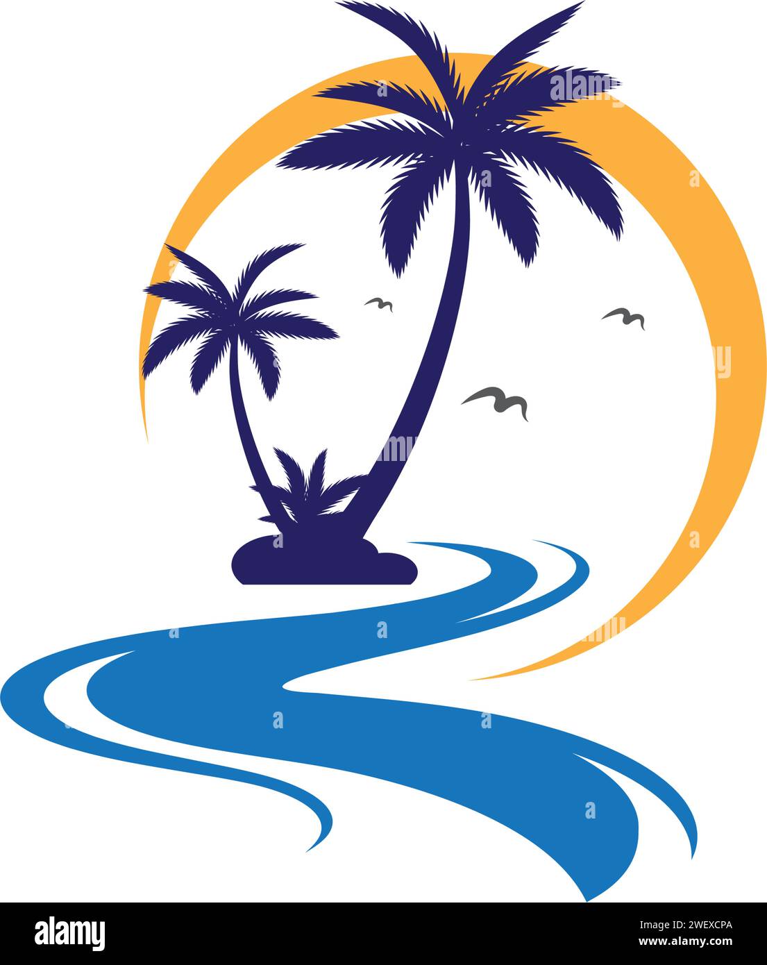 Palm tree summer logo template vector illustration Stock Vector Image ...