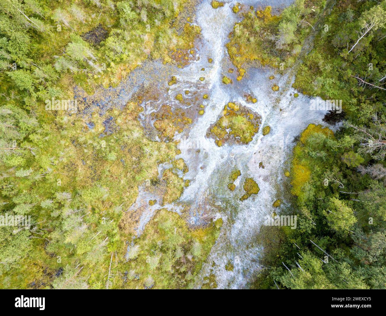 Aerial photo of groundwater flooding at bog Stock Photo - Alamy