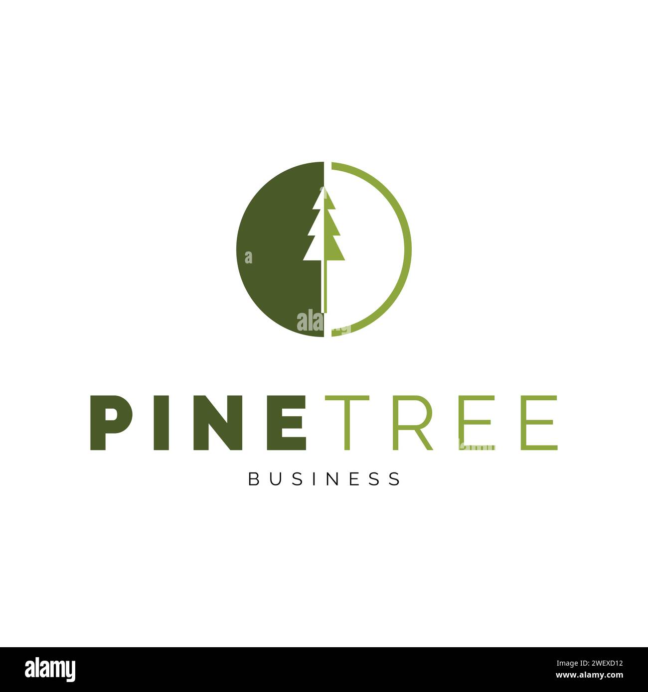 Pine tree icon logo hi-res stock photography and images - Alamy