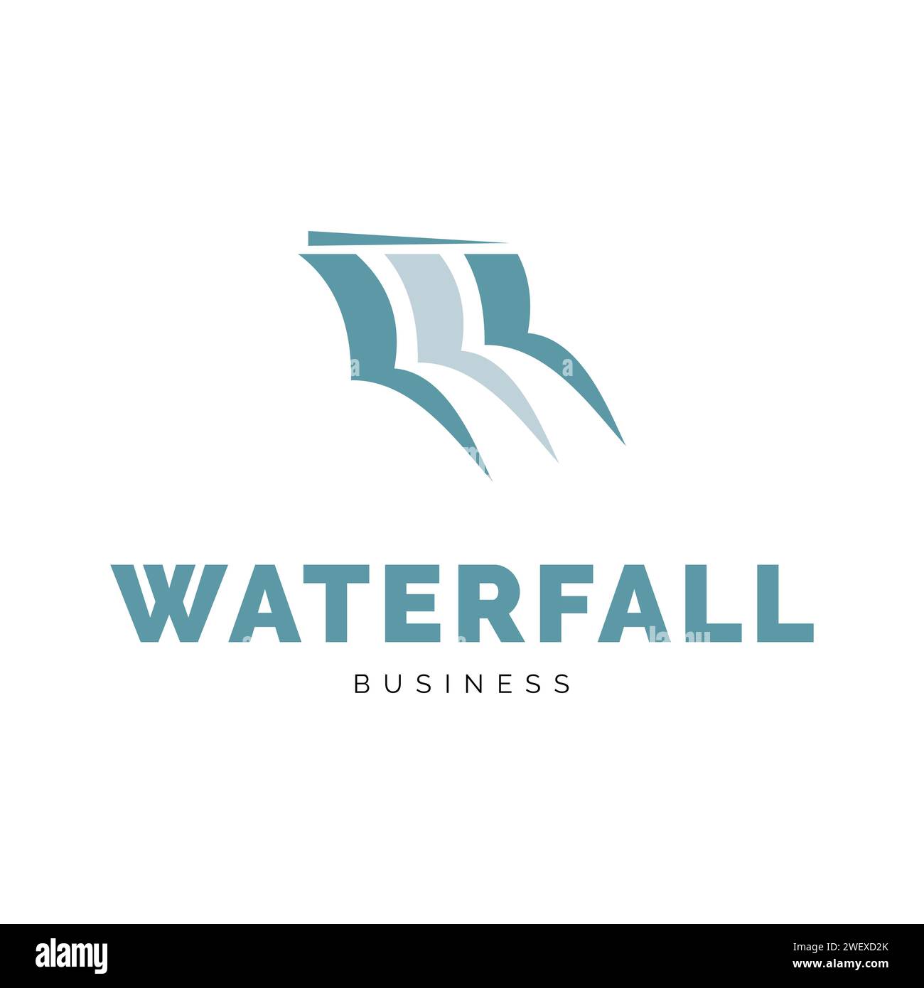 Beautiful scenery wild waterfall Stock Vector Images - Alamy