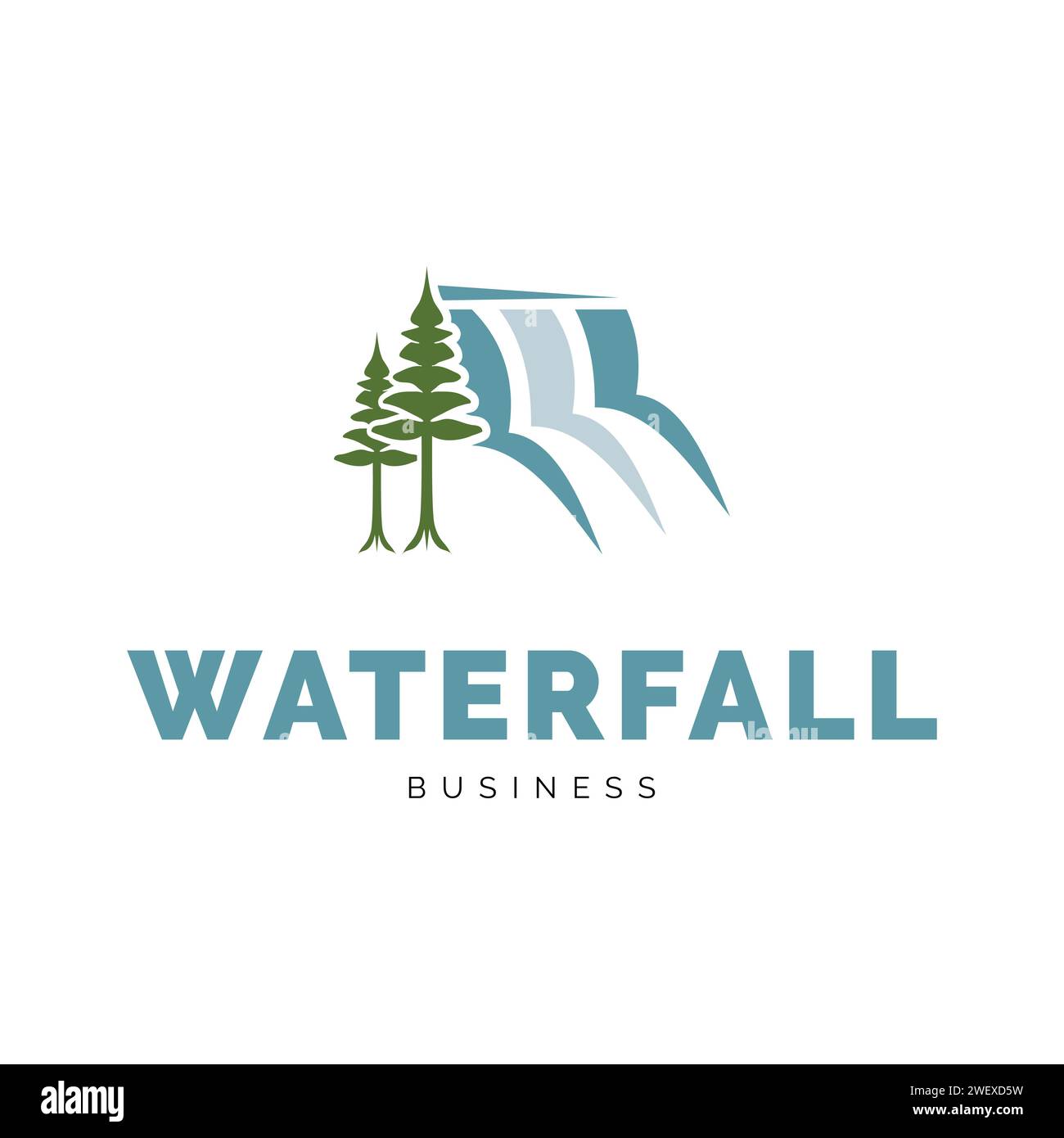 Waterfall Icon Logo Design Template Stock Vector Image & Art - Alamy