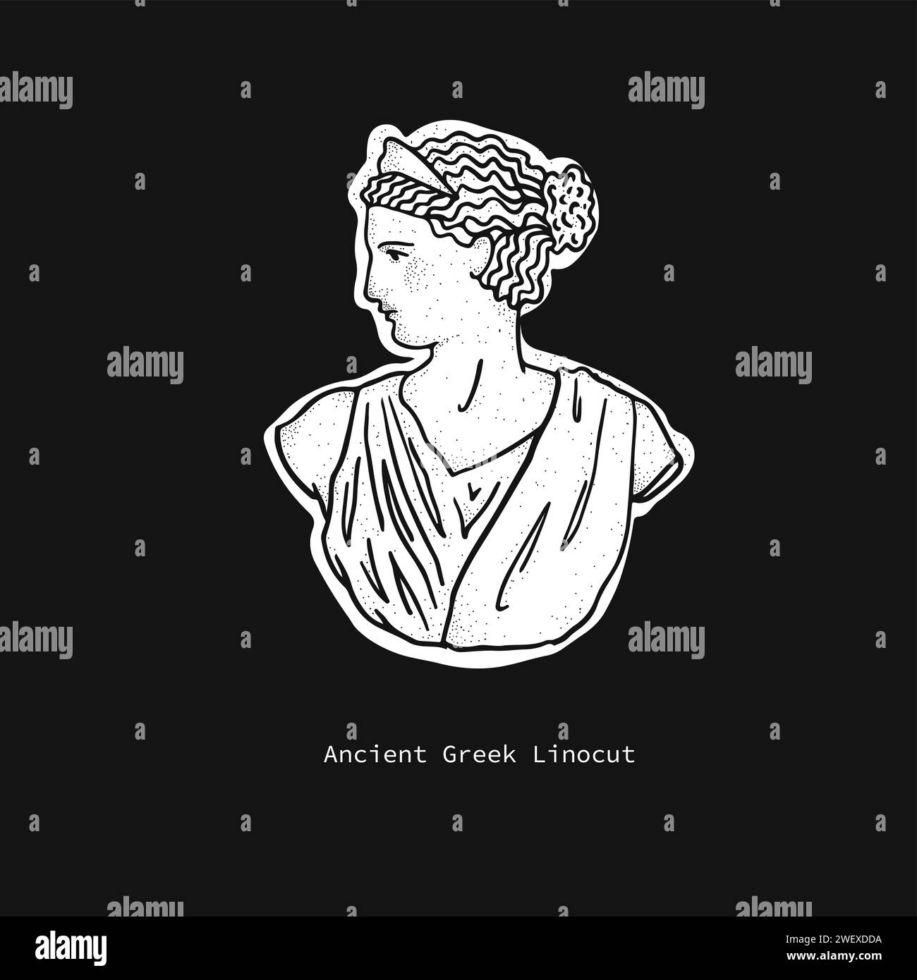 Ancient Greek linocut of a Roman goddess Stock Vector Image & Art - Alamy