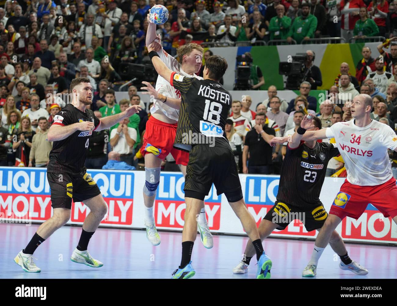 Simon Bogetoft Pytlick of Denmark during the Men's EHF Euro 2024, Semi ...