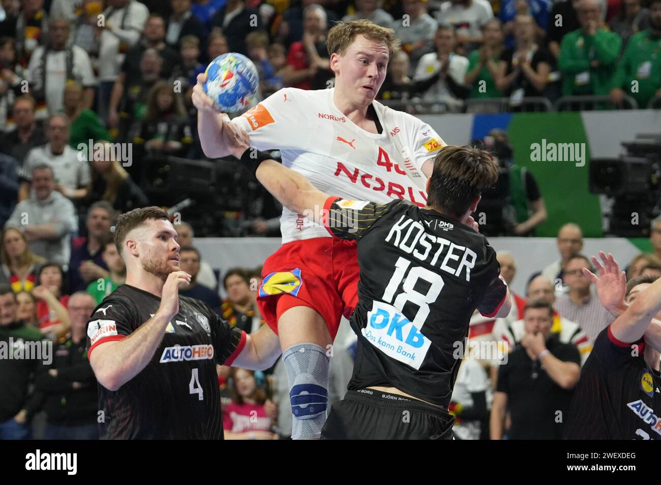 Simon Bogetoft Pytlick of Denmark during the Men's EHF Euro 2024, Semi ...