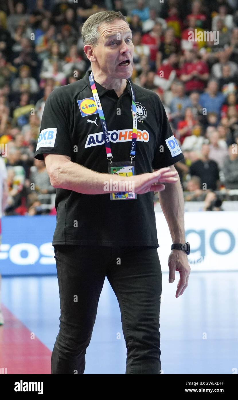 Coach Alfred Gislason of Germany during the Men's EHF Euro 2024, Semi ...