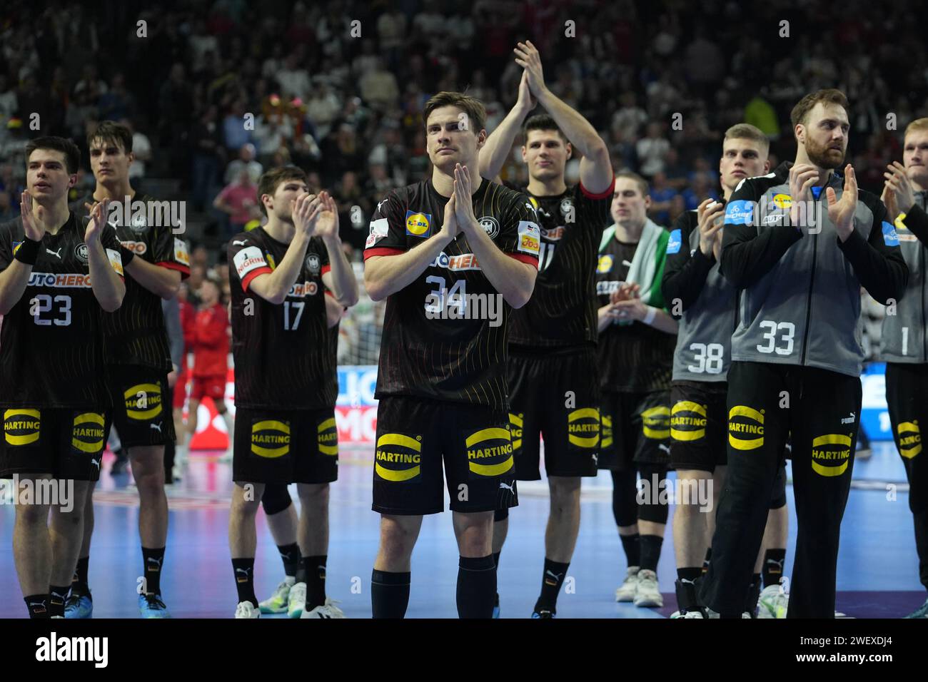 Team Germany during the Men's EHF Euro 2024, Semi Finals handball match ...