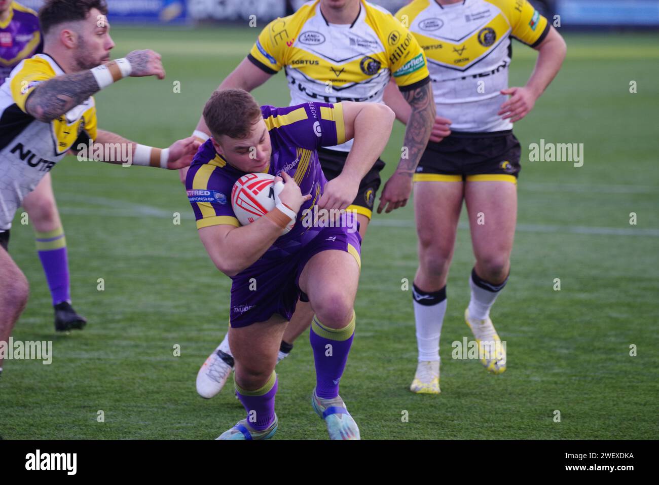 Newcastle upon Tyne, 27 January 2024. Newcastle Thunder scoring a try ...