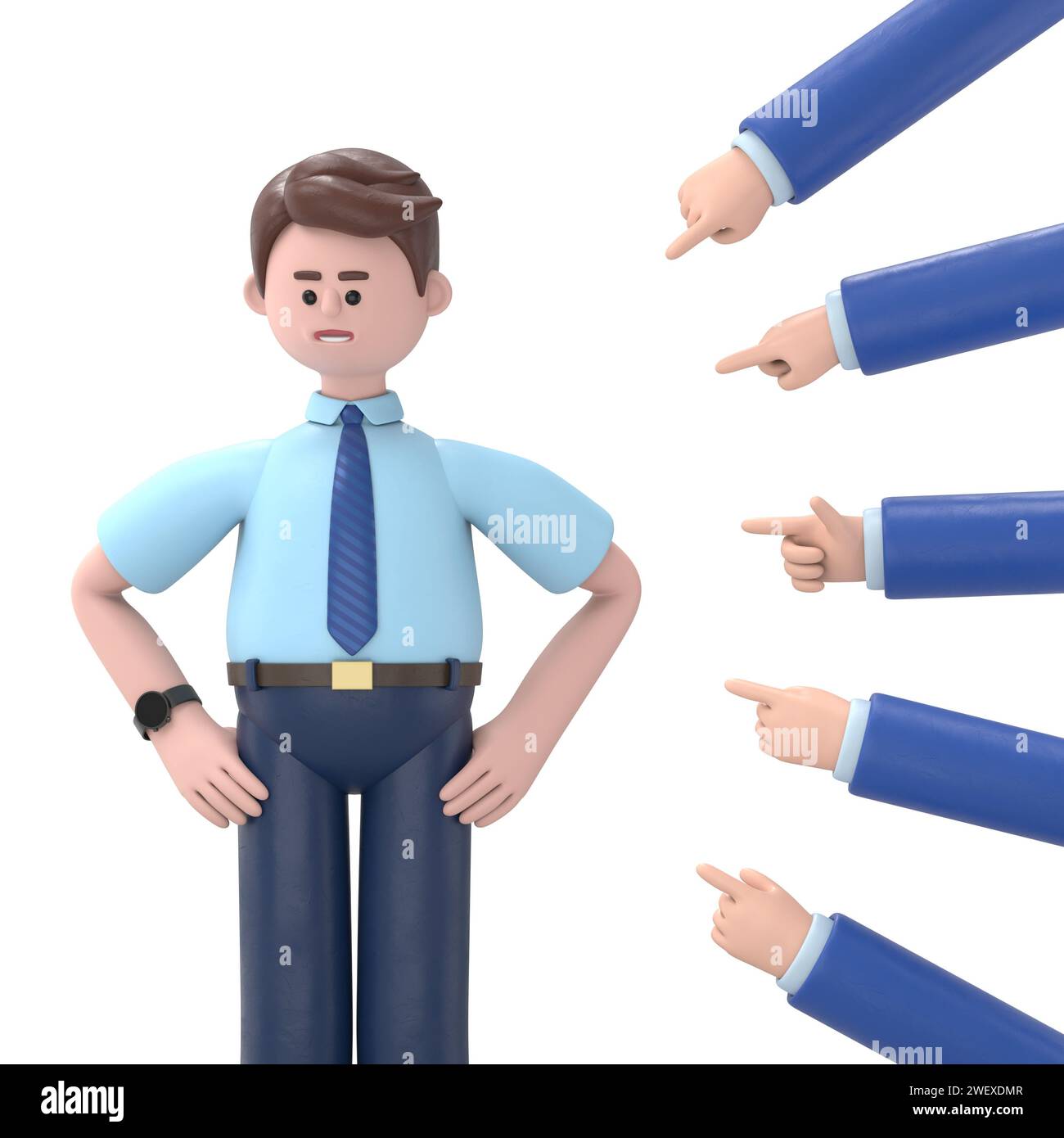 Concept of social censure or accusations. Many hands pointing a ...