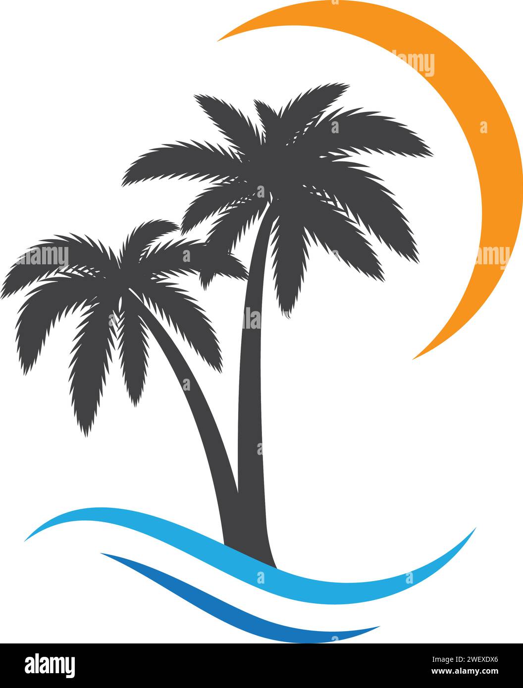 Palm tree summer logo template vector illustration Stock Vector Image ...