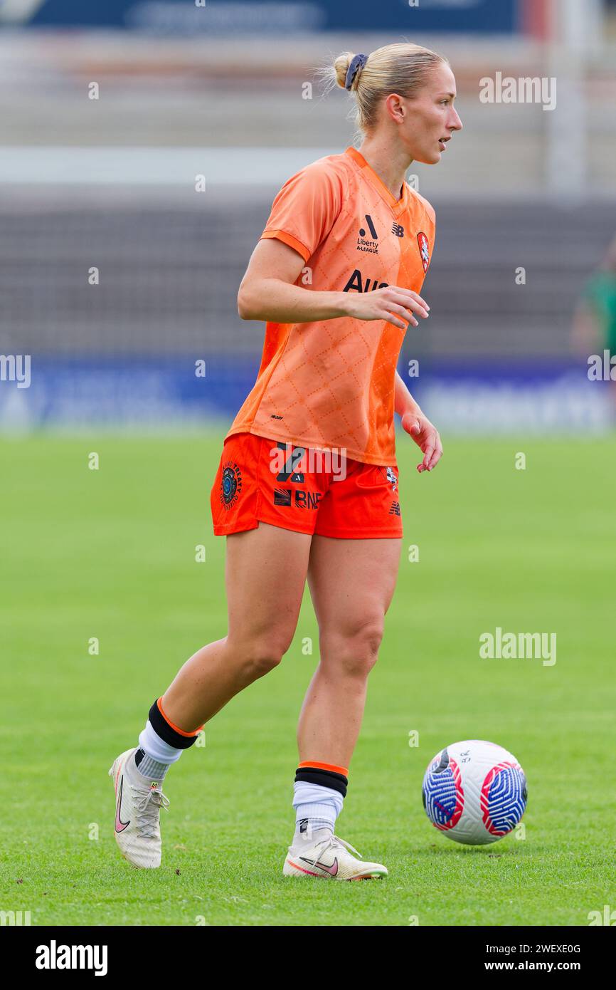 Rebecca Kirkup of Brisbane Roar warms up before the A-League Women Rd14 ...