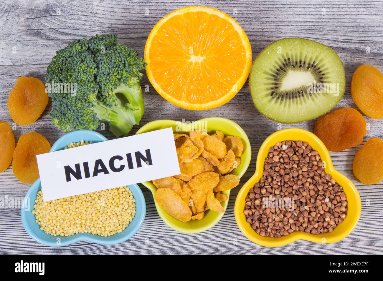Healthy natural ingredients containing vitamin B3 and minerals ...