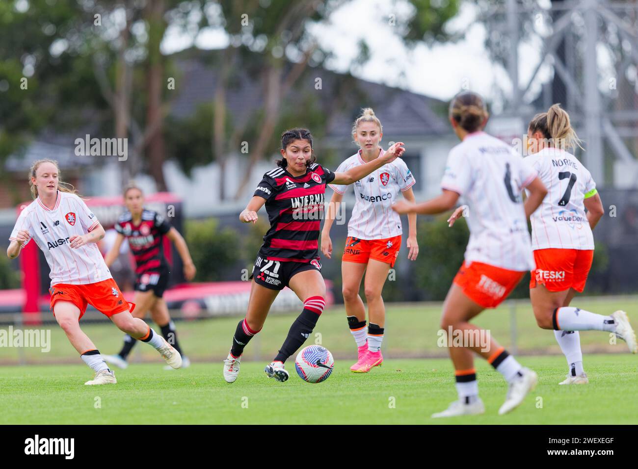 Sydney, Australia. 27th Jan, 2024. Alexia Apostolakis controls the ball ...