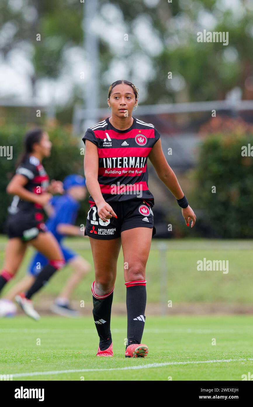 Sydney, Australia. 27th Jan, 2024. Maliah Morris of the Wanderers looks ...
