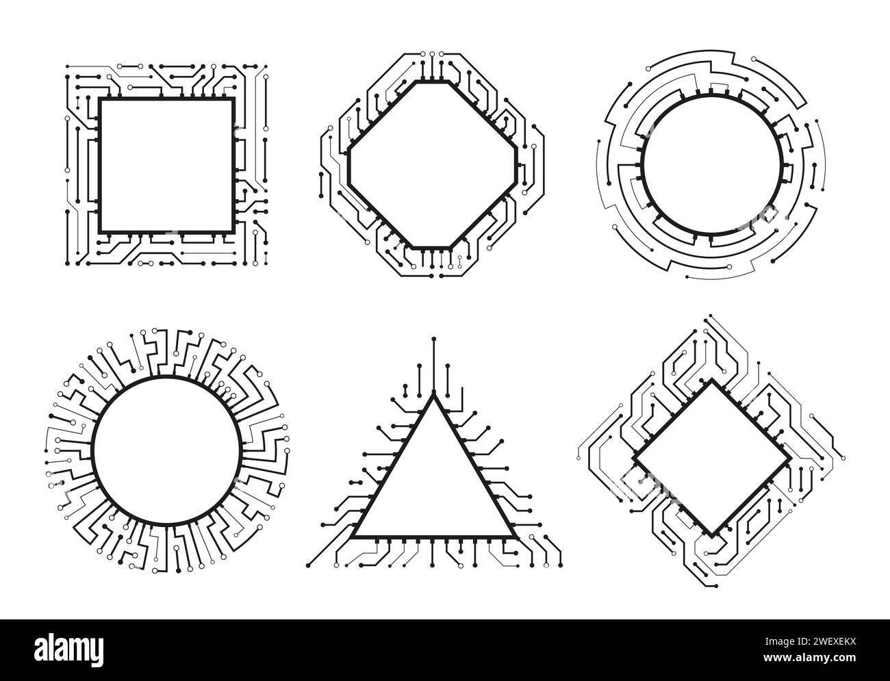 Microchip frame of technology, chip circuit computer Stock Vector Image ...