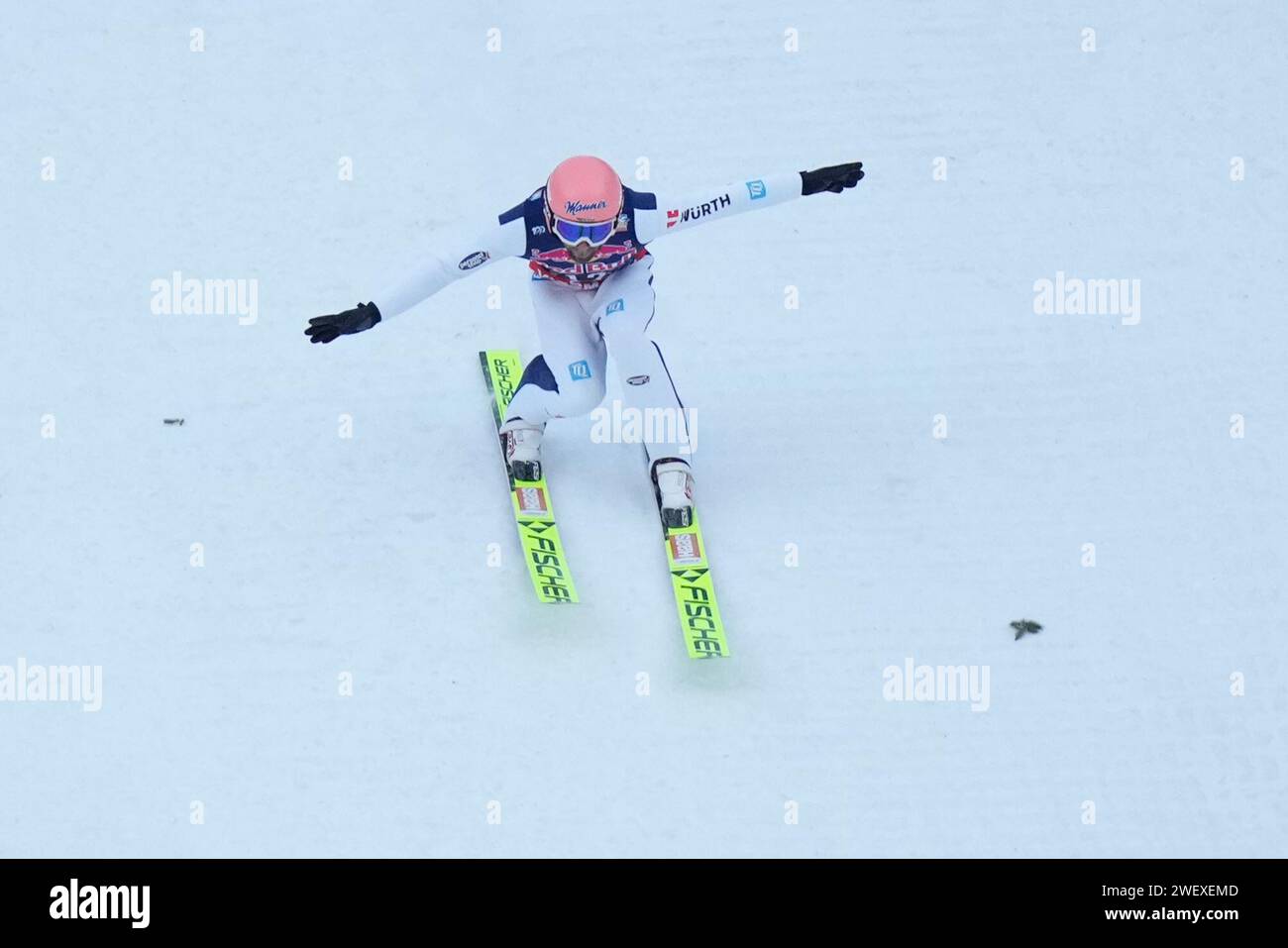 Pius Paschke, of Germany, lands after his final round jump of the ski ...
