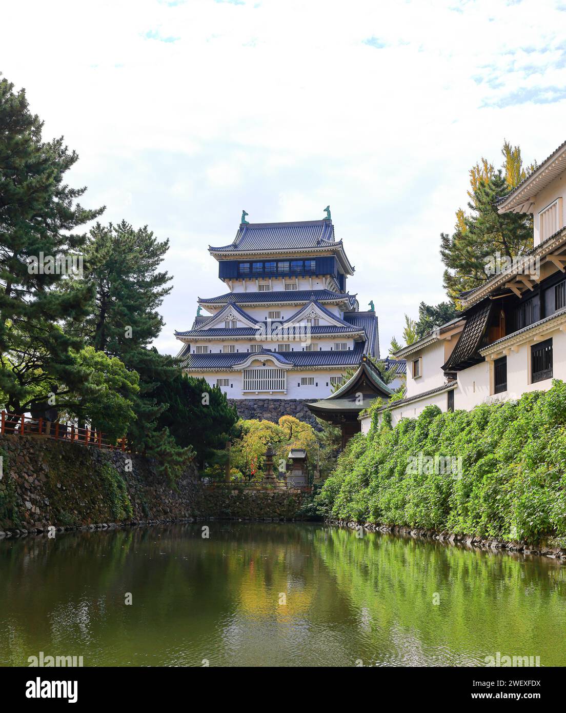 Kokura-jo or Kokura Castle, Japanese Castle in Katsuyama Public Park Kitakyushu, nearby Murasaki ...