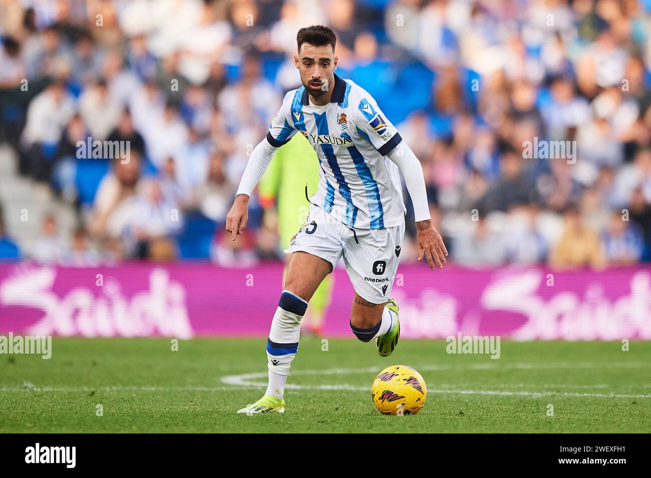 Brais Mendez of Real Sociedad in action during the LaLiga EA Sports ...