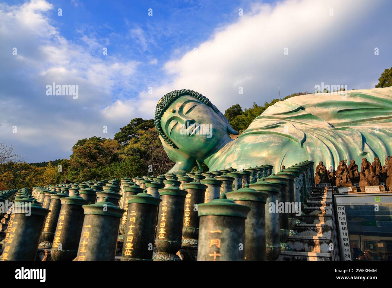 The largest reclining bronze Buddha statue in the world at nanzo-in ...