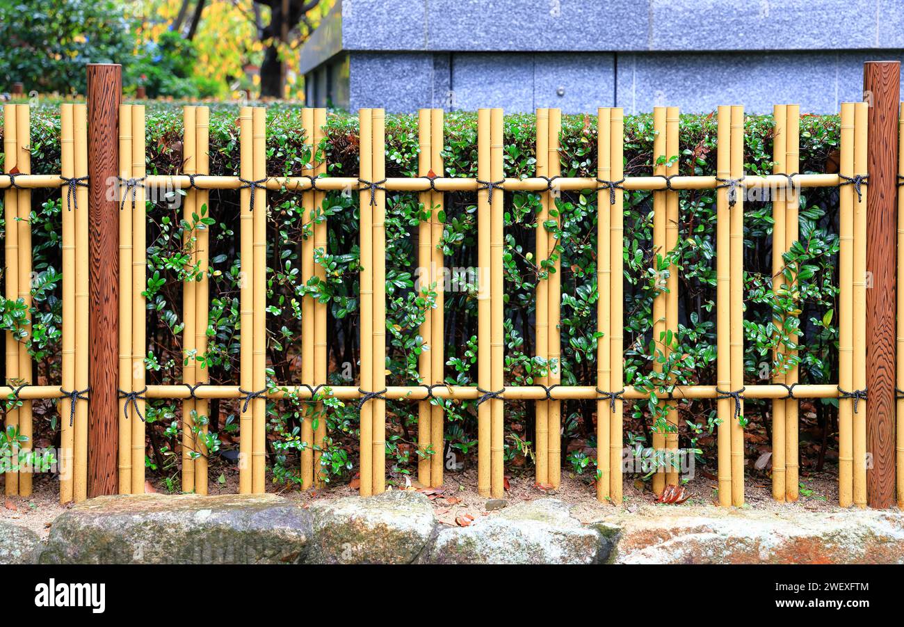 japanese tradition style bamboo fence panel Stock Photo - Alamy