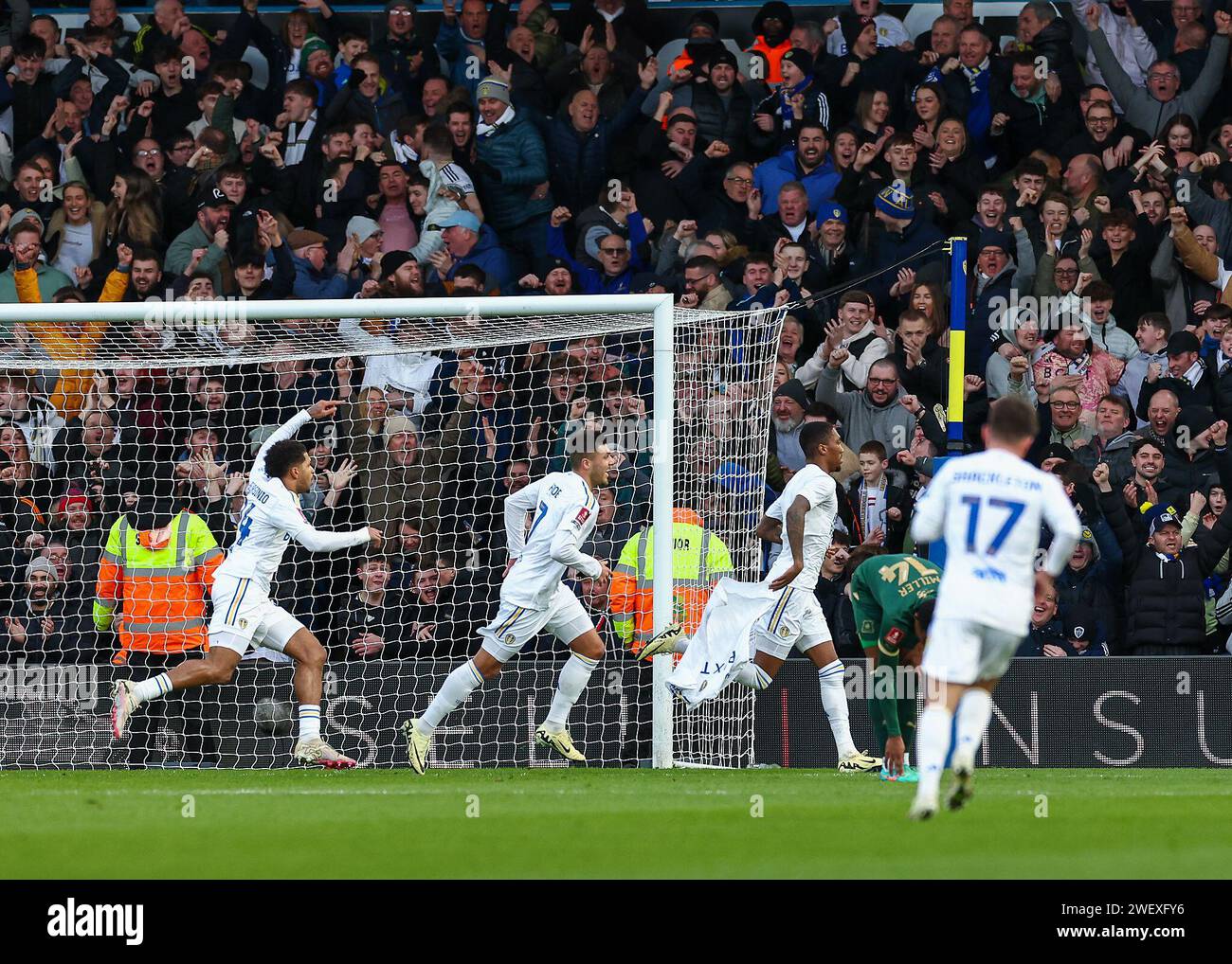 Jaidon Anthony of Leeds United scores to make it 1-0 during the ...