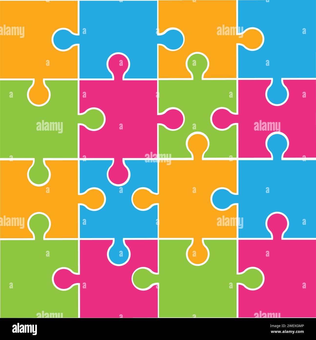 Flat design puzzle collaboration Stock Vector Images - Alamy