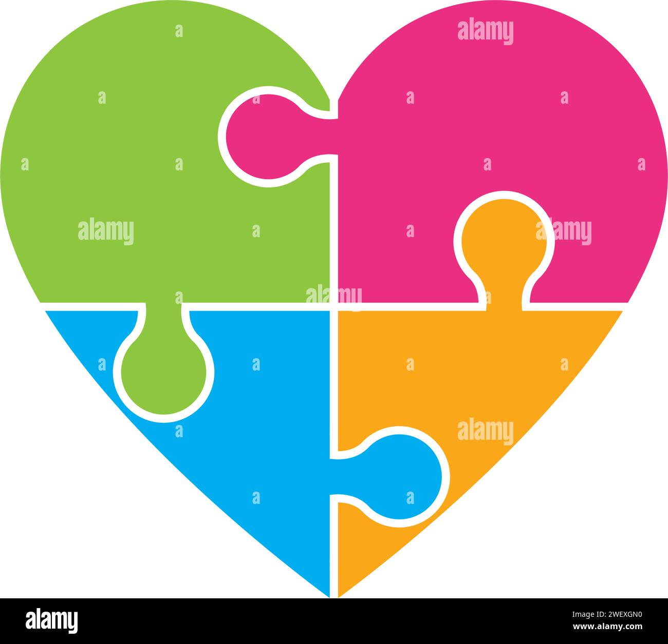 Flat design puzzle collaboration Stock Vector Images - Alamy