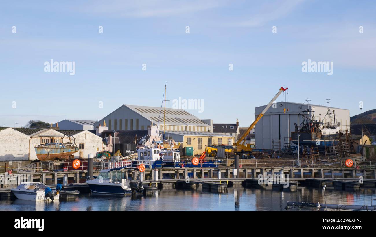boatyard at the harbour, Girvan,South Ayrshire,Scotland,GB Stock Photo ...