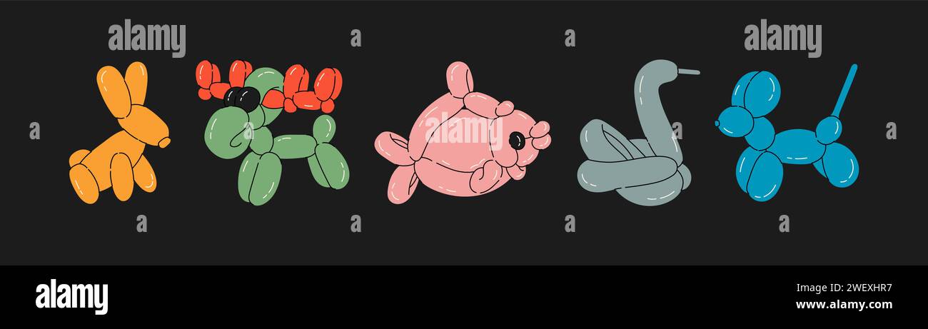 Set of balloon animals Stock Vector Image & Art - Alamy