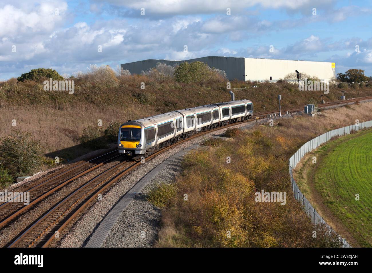 Chiltern Railways class 168 Clubman train 168219 passing Bicester south ...