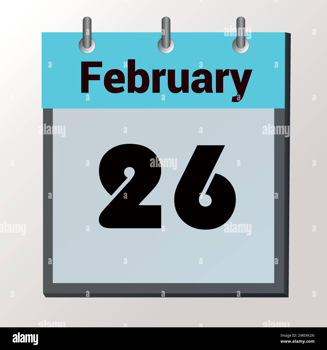 day on the calendar, vector image format, February 26 Stock Vector ...