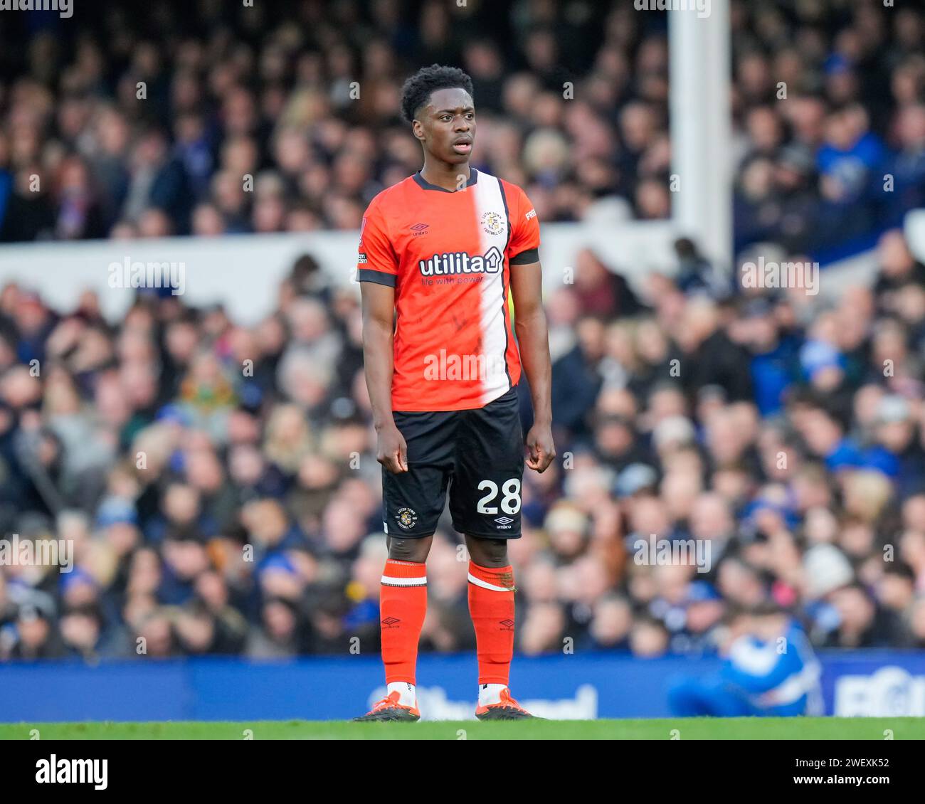 Albert Sambi Lokonga of Luton Town, during the Emirates FA Cup Fourth ...