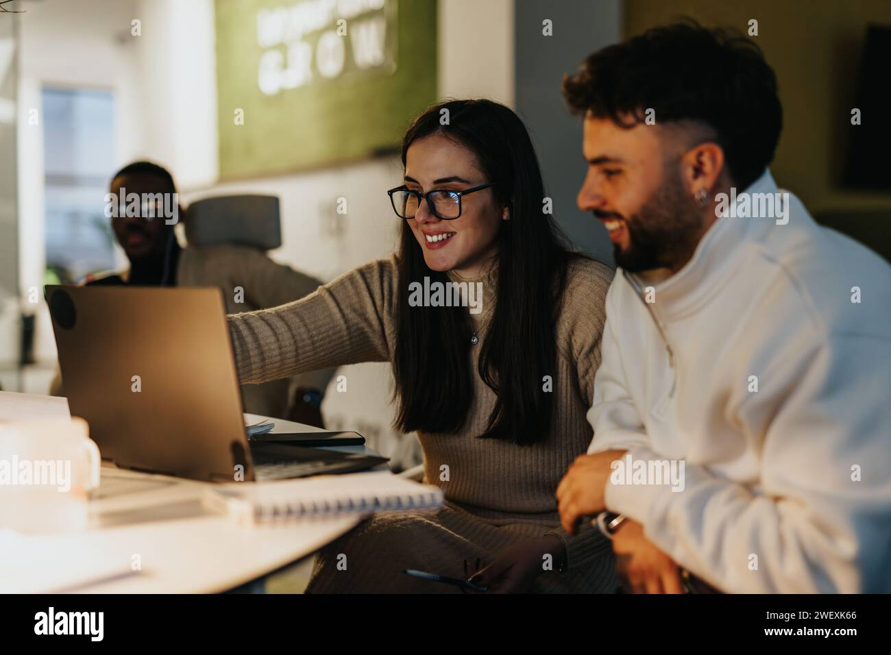 Business people collaborating and strategizing for success in the ...