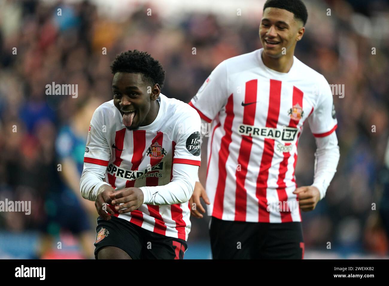 Sunderland's Abdoullah Ba (left) celebrates scoring their side's second ...