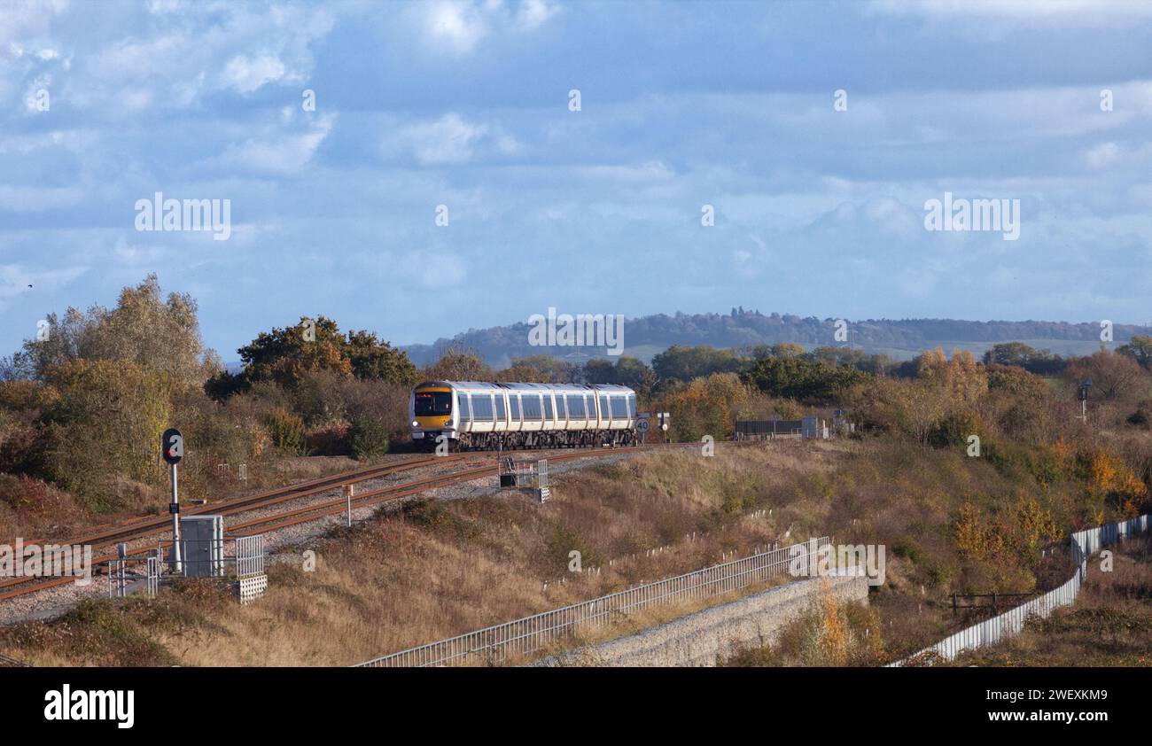 Chiltern Railways class 168 clubman train 168215 passing Bicester south ...