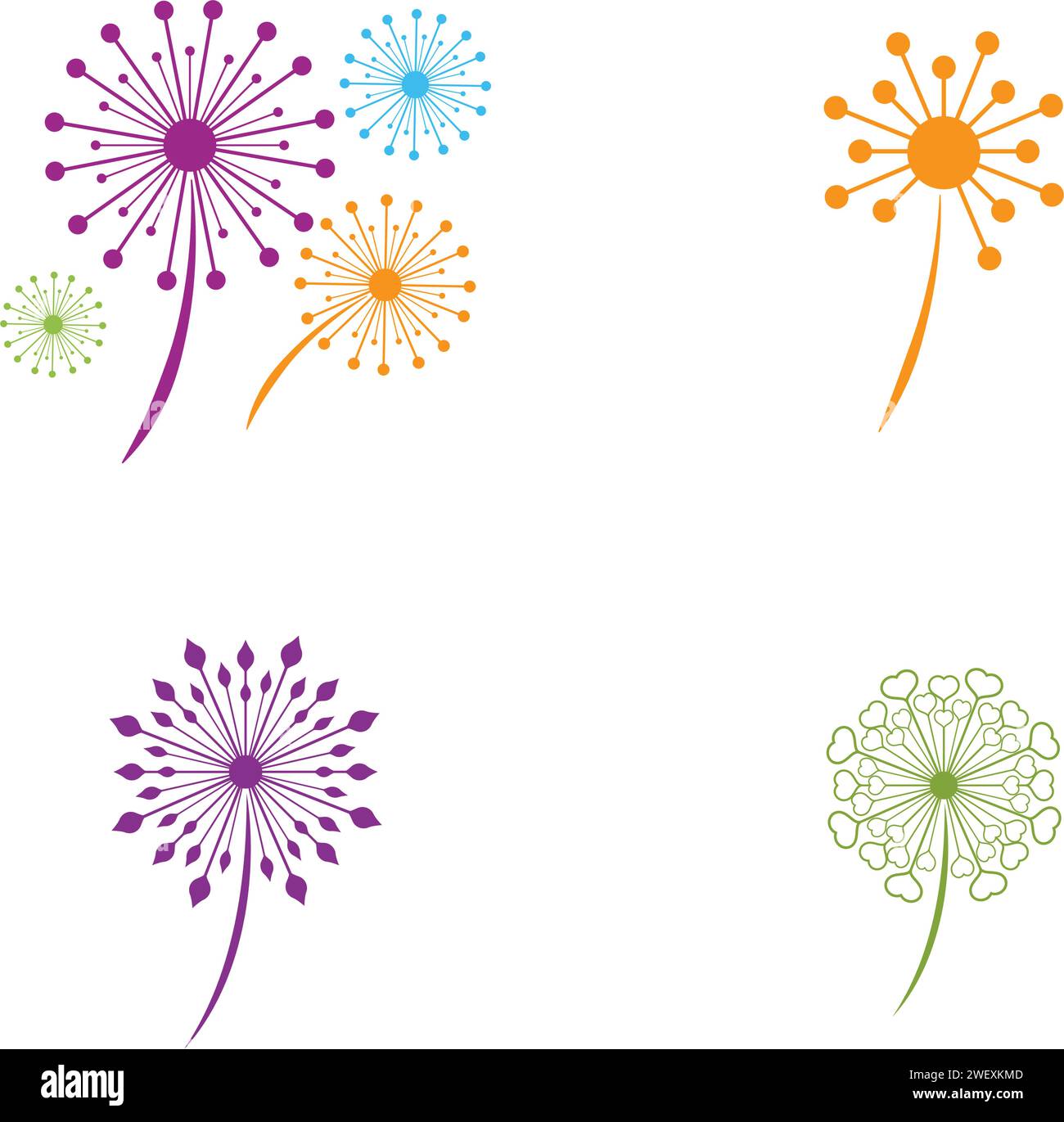 Dandelions vector vectors hi-res stock photography and images - Alamy