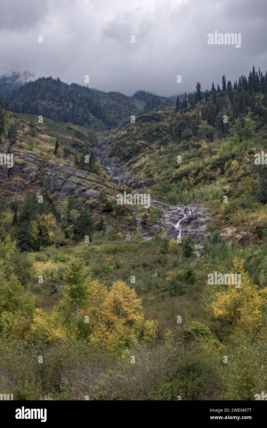 Beautiful and dramatic landscape in Glacier National Park with tall ...